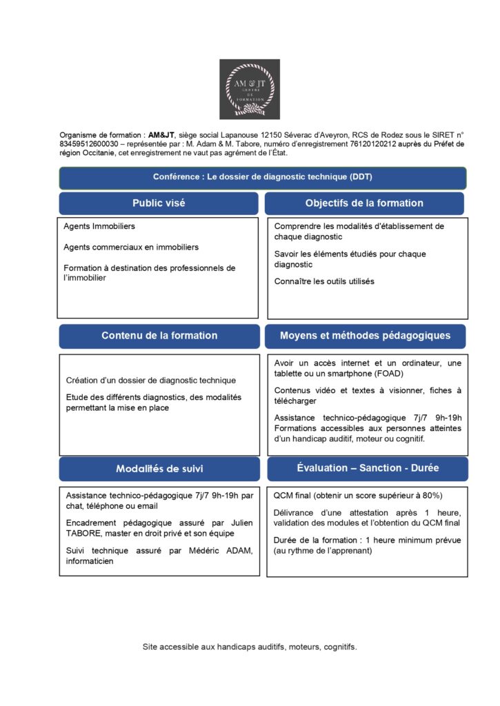 Conférence : Le dossier de diagnostic technique (DDT) - Oorikas